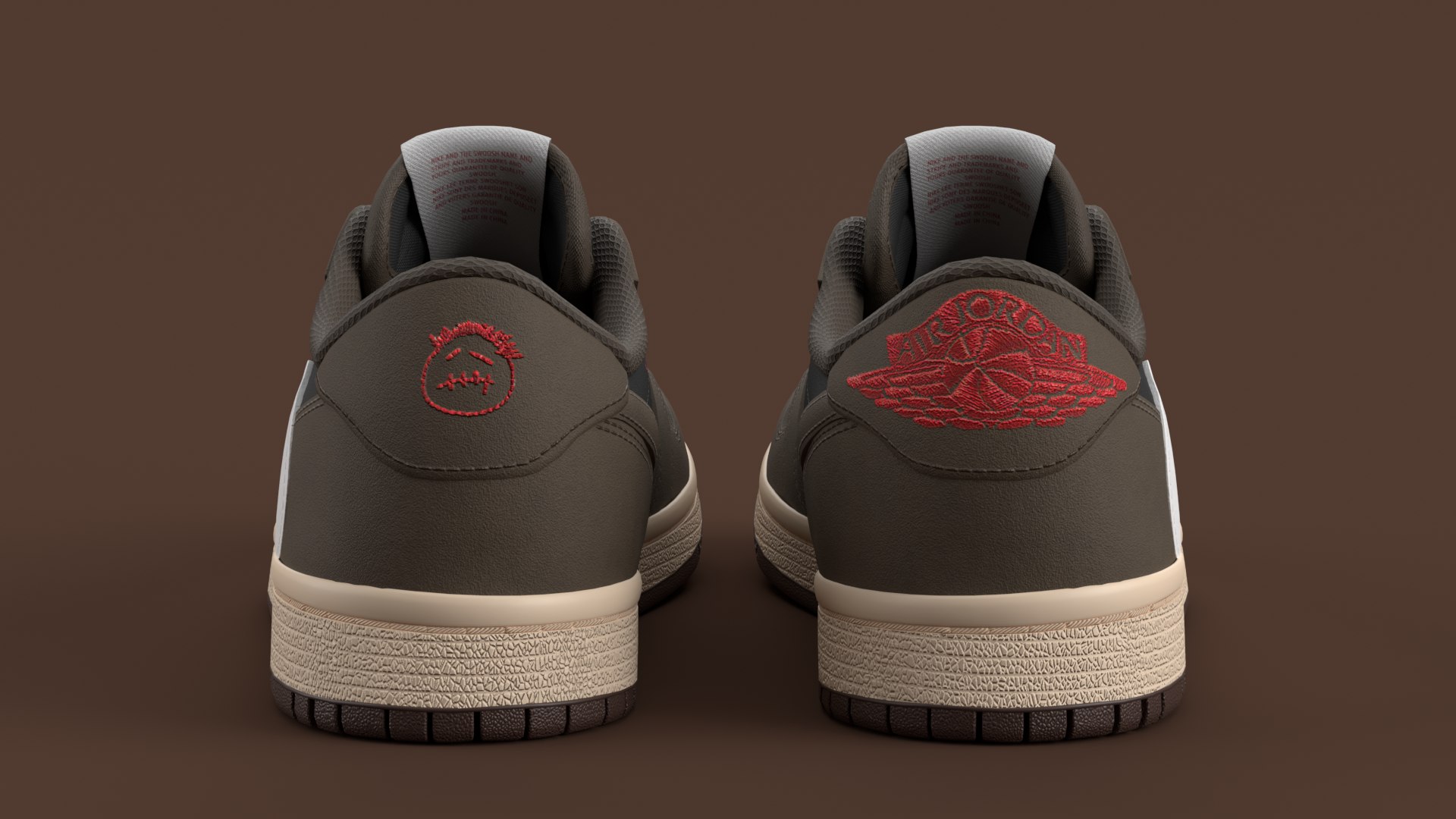 3D Model Travis Scott X Air Jordan Dark Mocha - TurboSquid 2309234