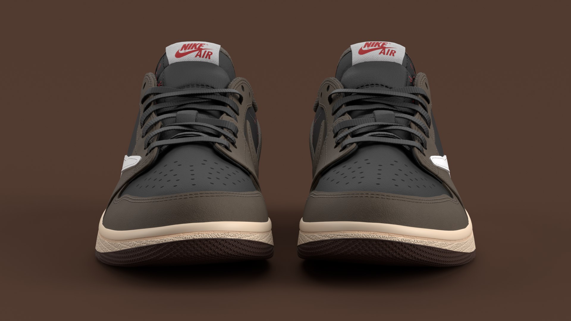 3D Model Travis Scott X Air Jordan Dark Mocha - TurboSquid 2309234