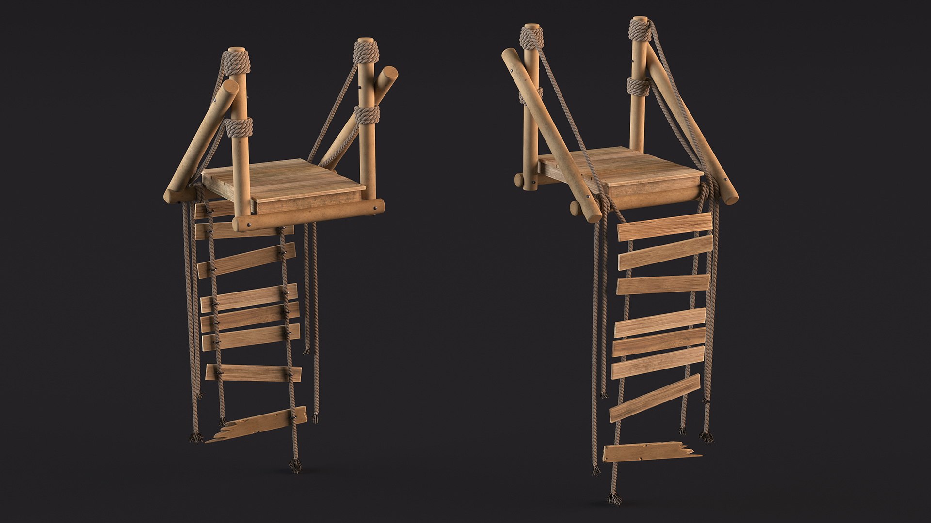 Broken Rope Bridge Fur 3D - TurboSquid 2080754