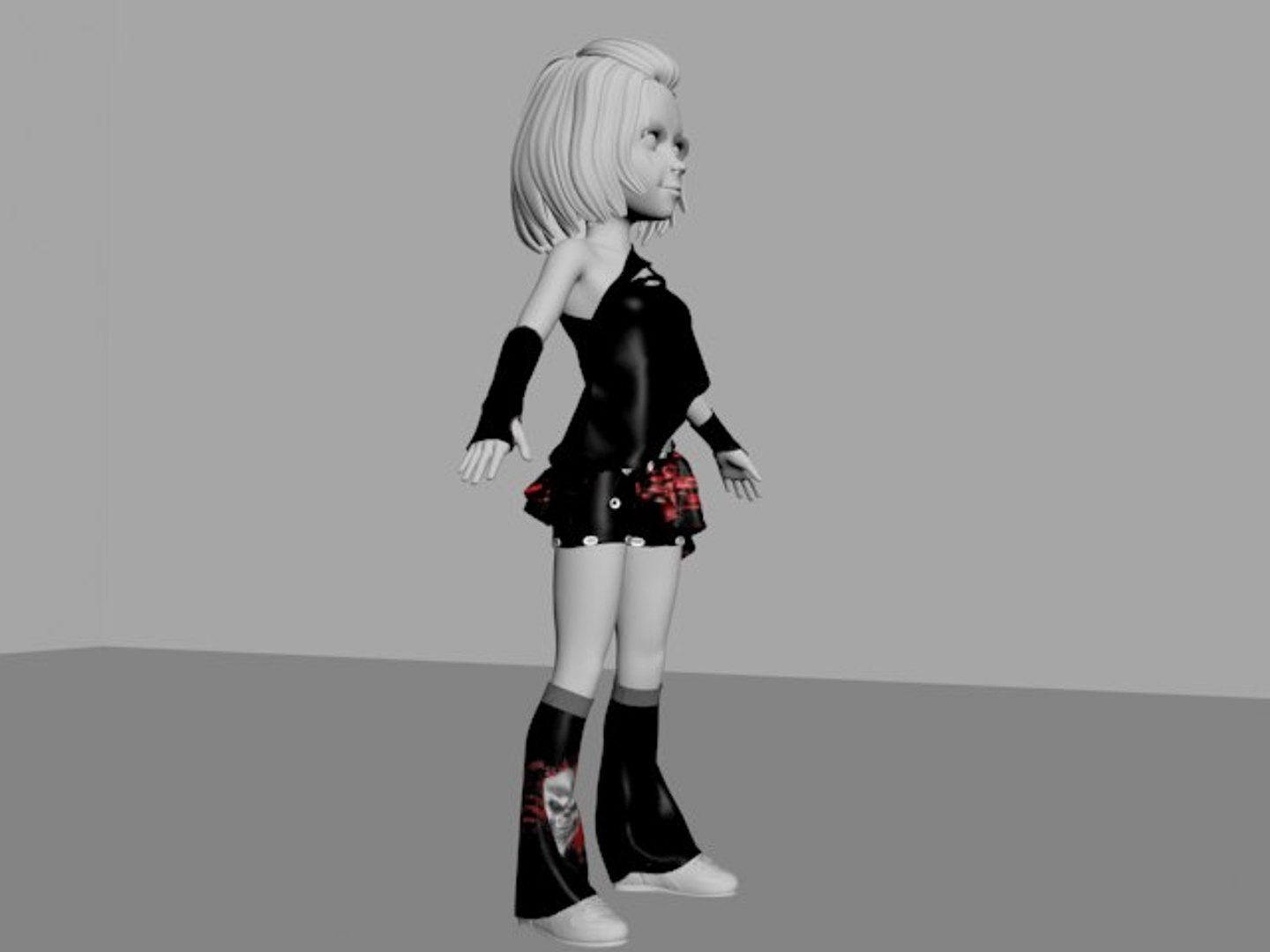 Goth Punk Outfit 3D Model - TurboSquid 1564043