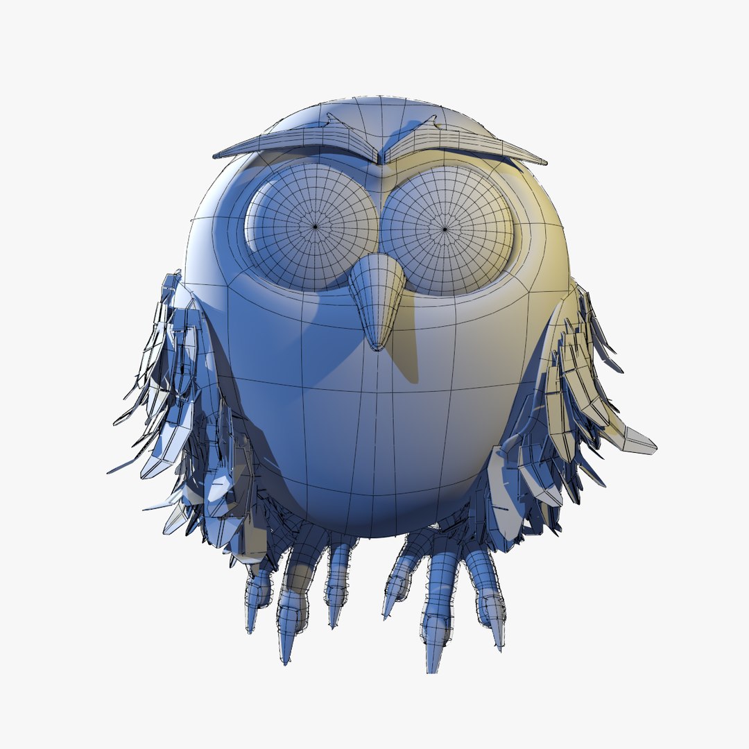 Cartoon Owl 3d Model