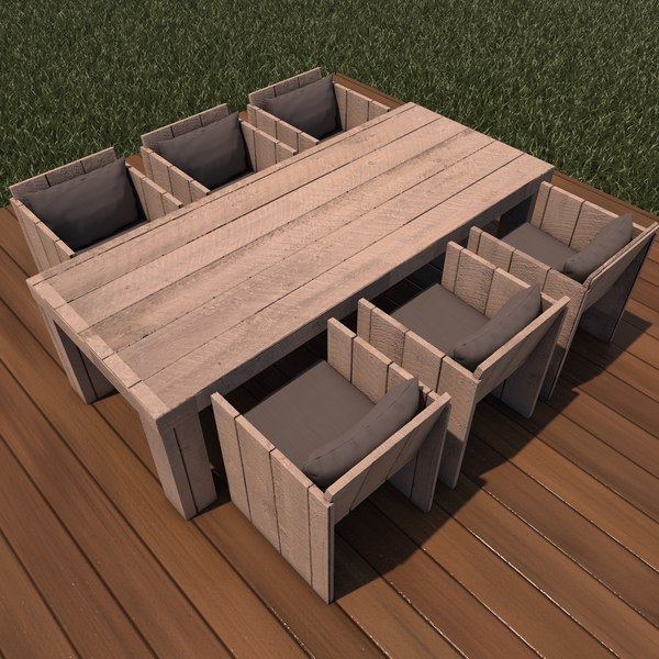 3D lounge dining wood model - TurboSquid 1155779