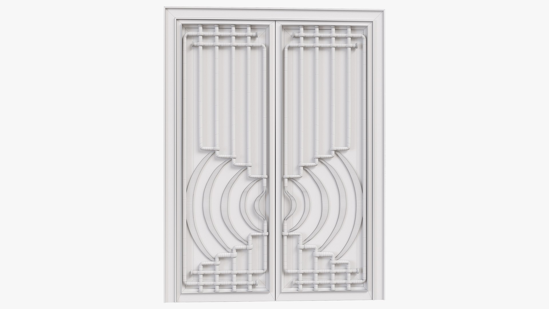 3D Antique Door With Wrought Iron Bars Model - TurboSquid 2285768