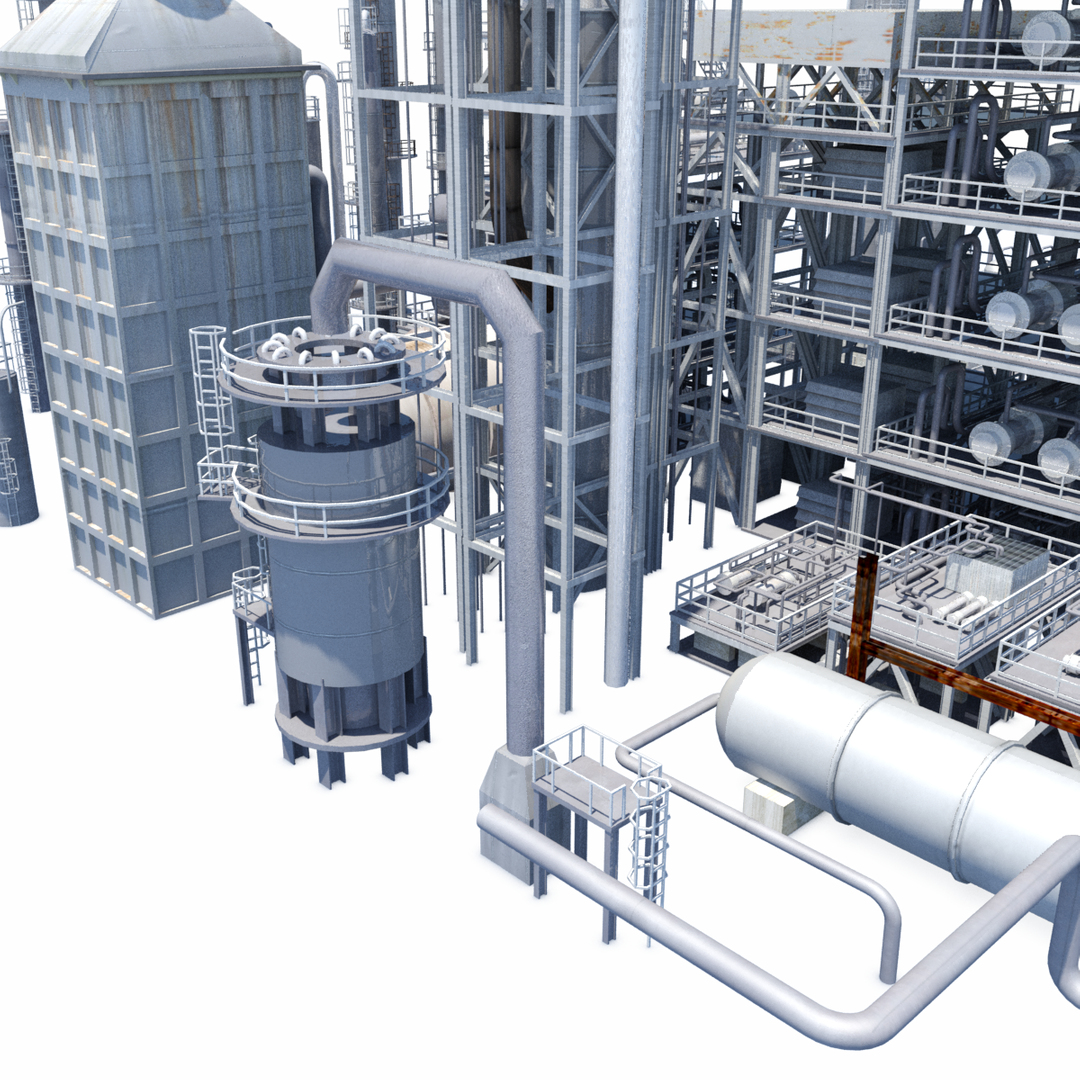 3d model refinery towers
