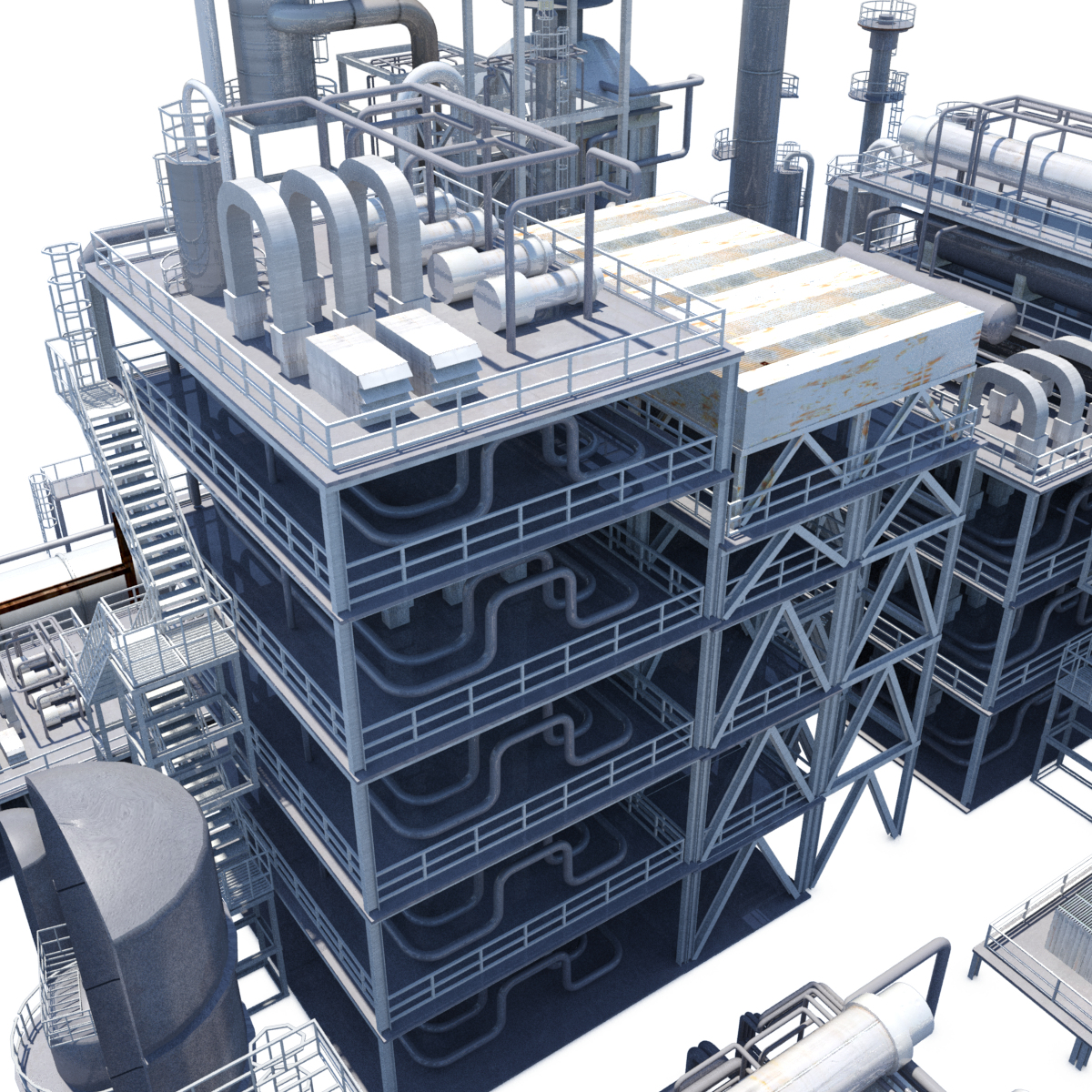 3d model refinery towers