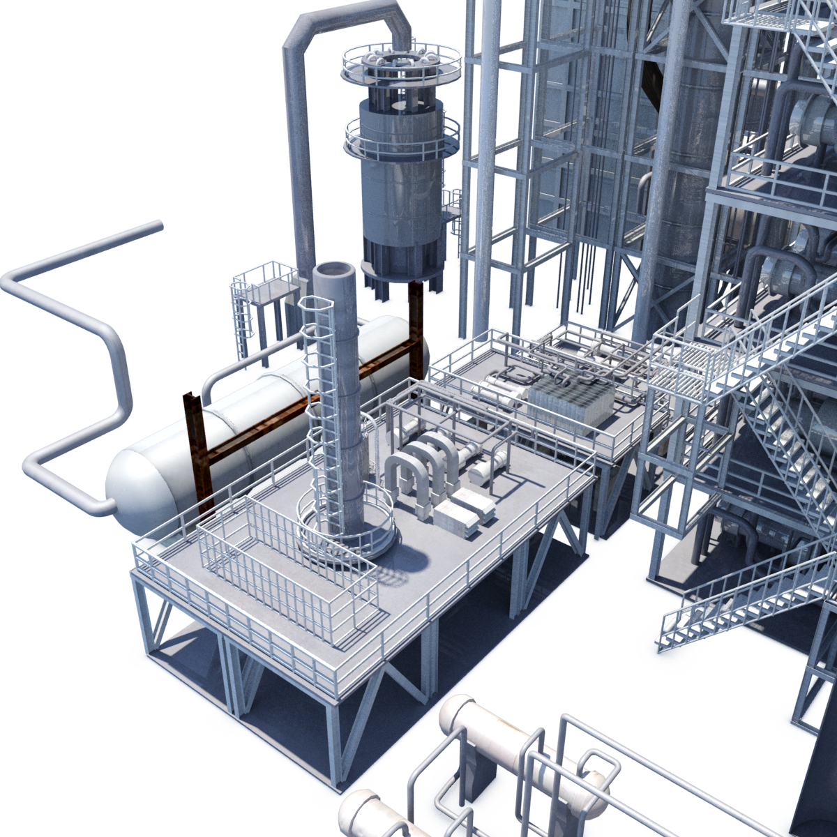 3d model refinery towers