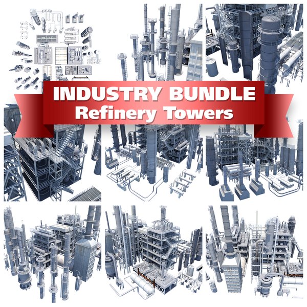 3d refinery parts model