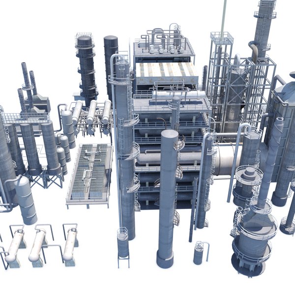 3d model refinery towers