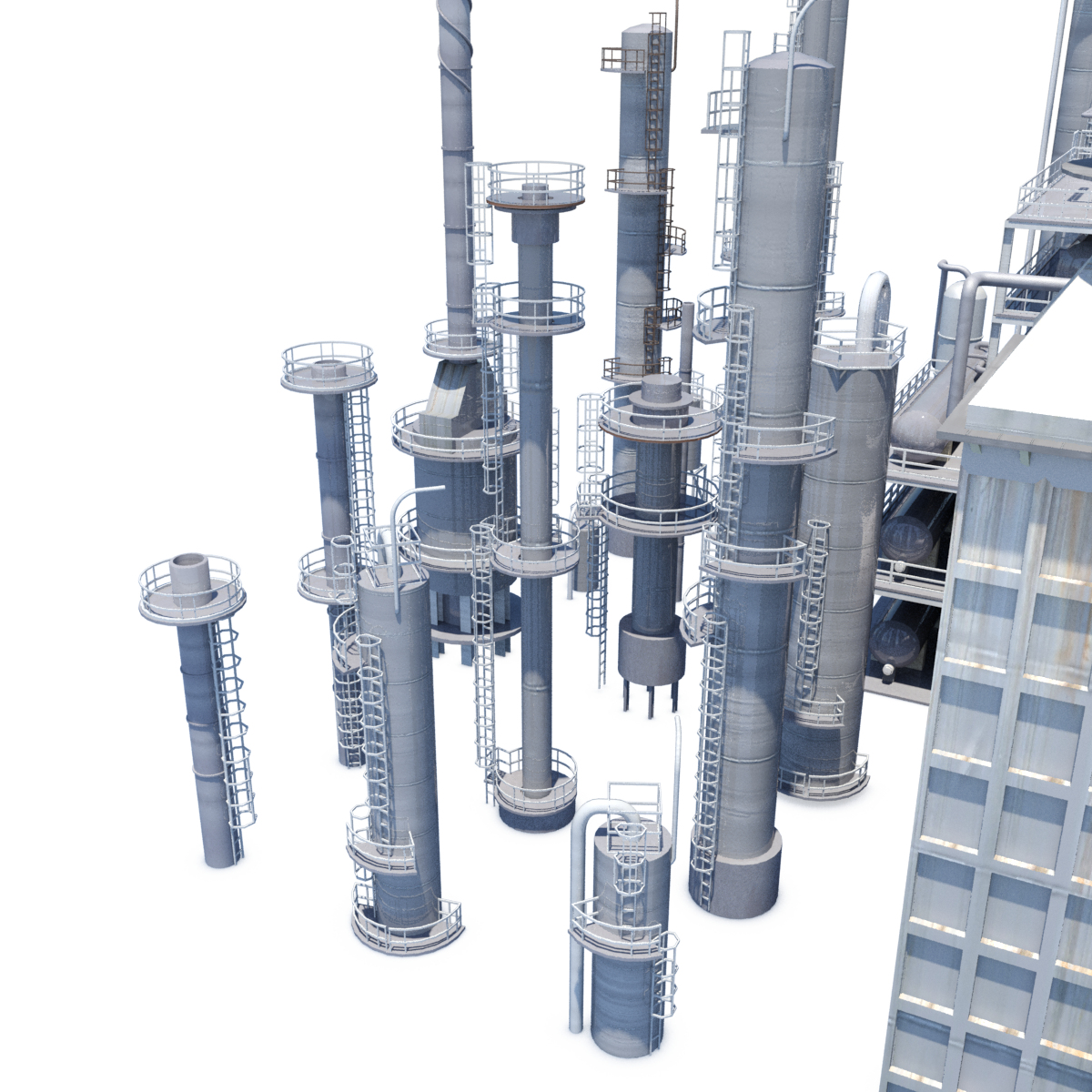 3d model refinery towers