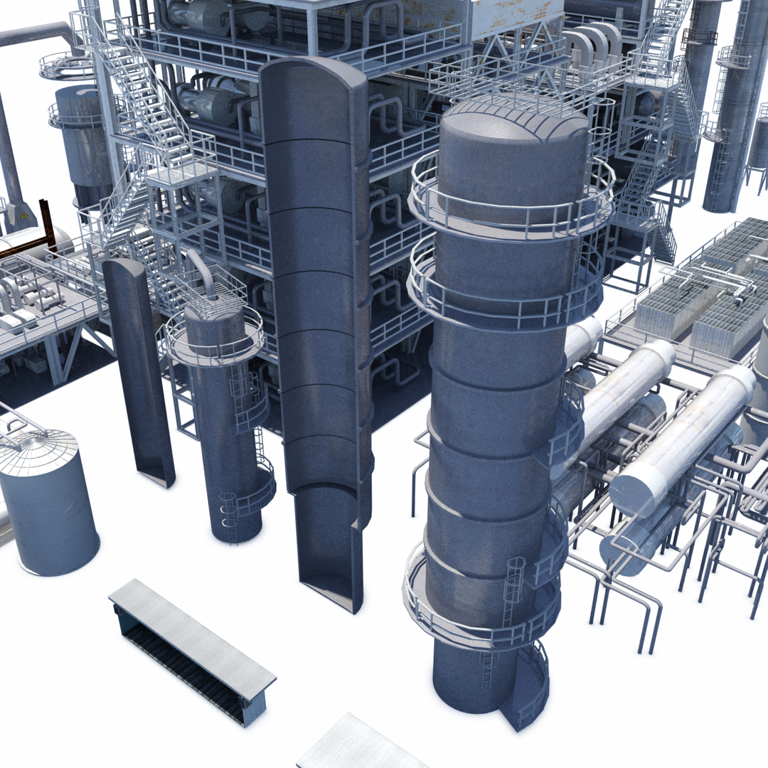 3d model refinery towers