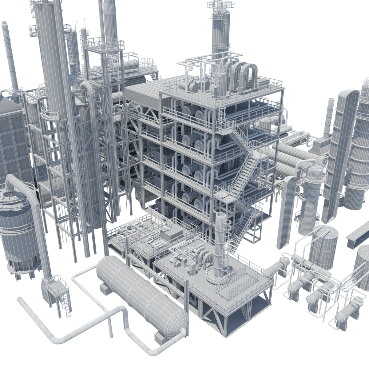 3d model refinery towers