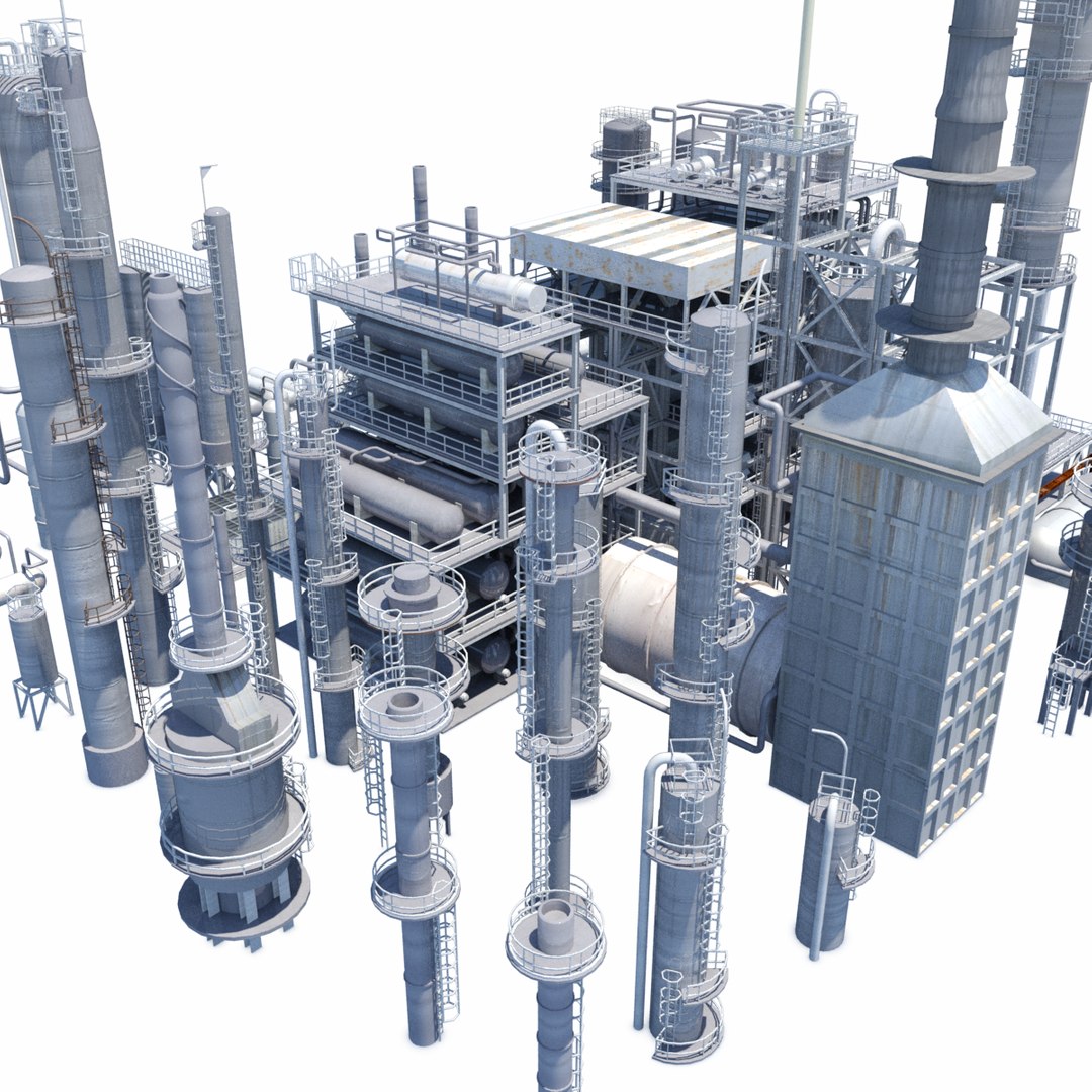 3d Model Refinery Towers