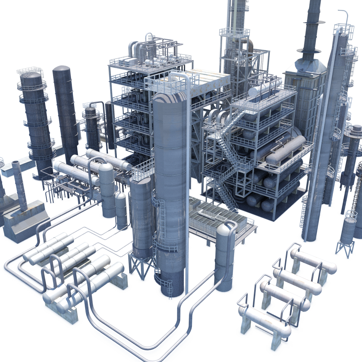 3d model refinery towers