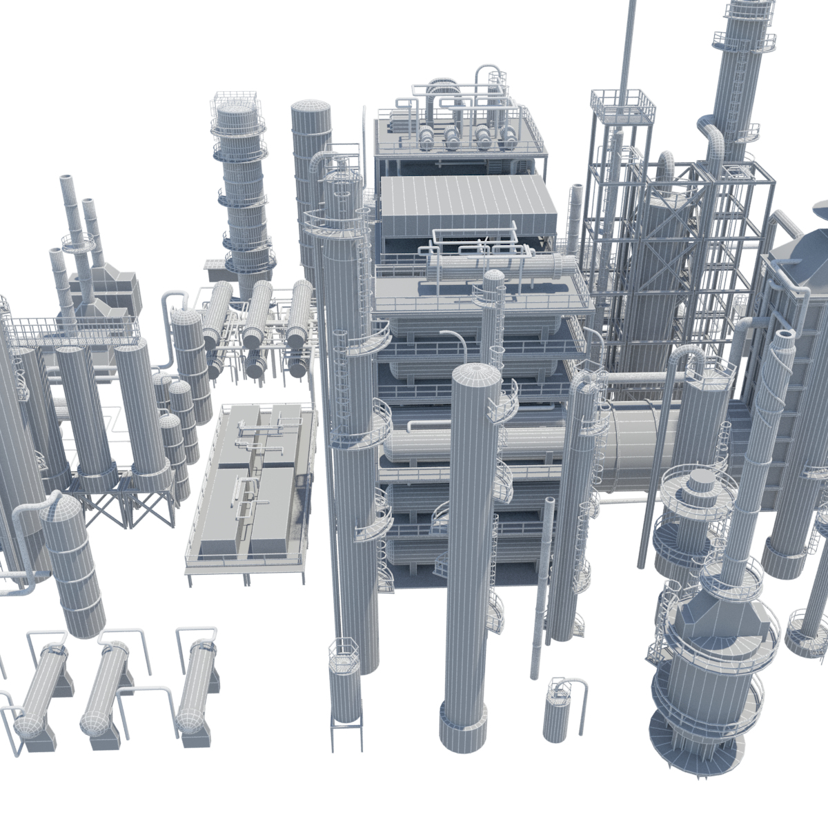 3d model refinery towers