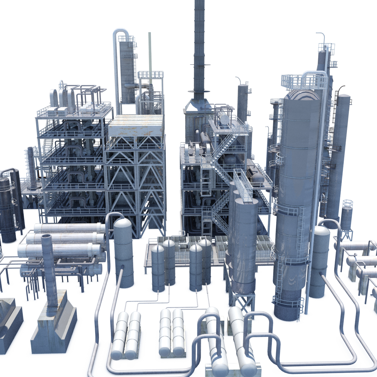 3d model refinery towers