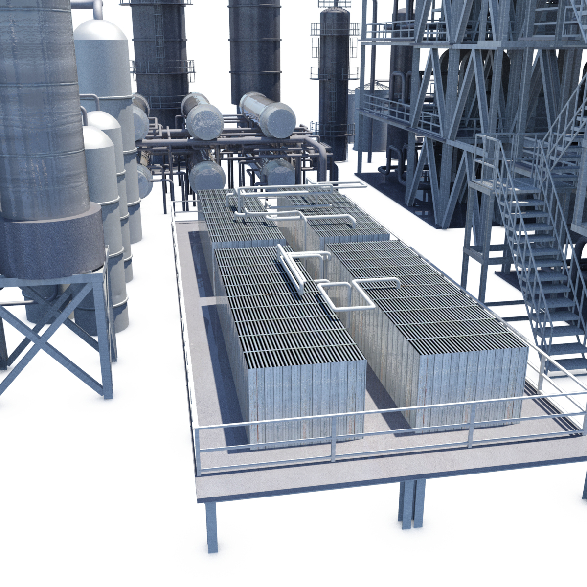 3d model refinery towers