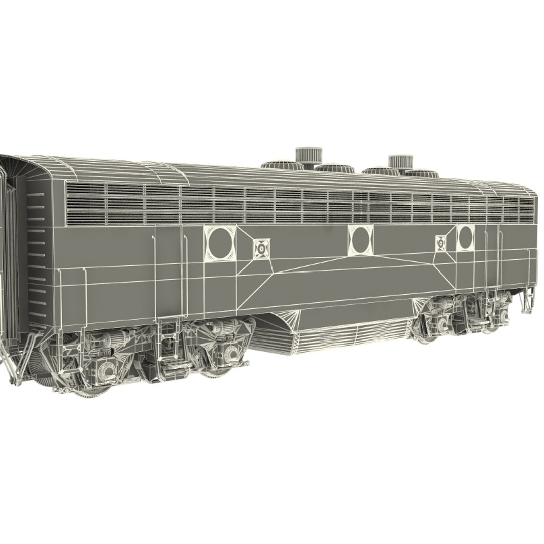 realistic locomotive emd f7 3d model