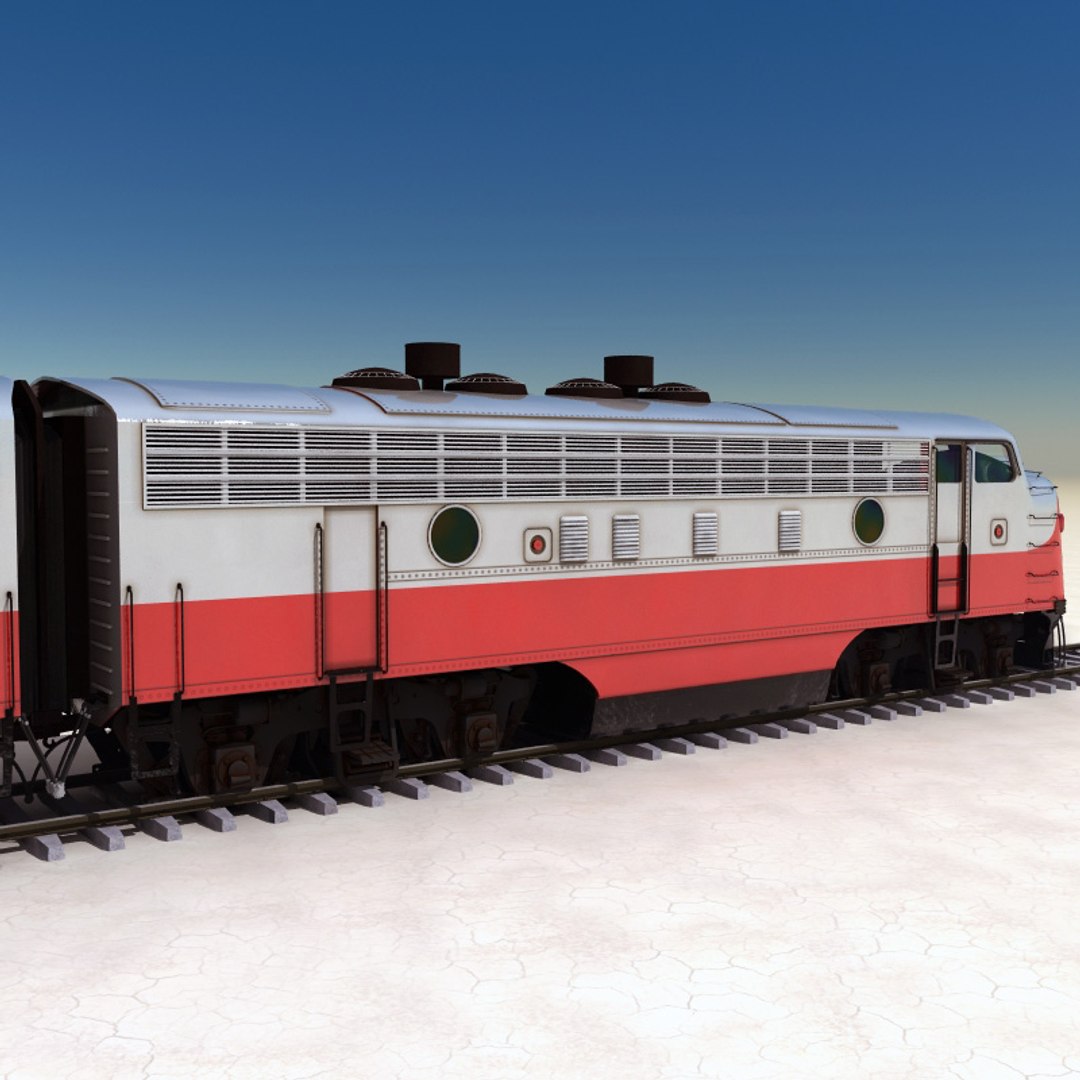 realistic locomotive emd f7 3d model