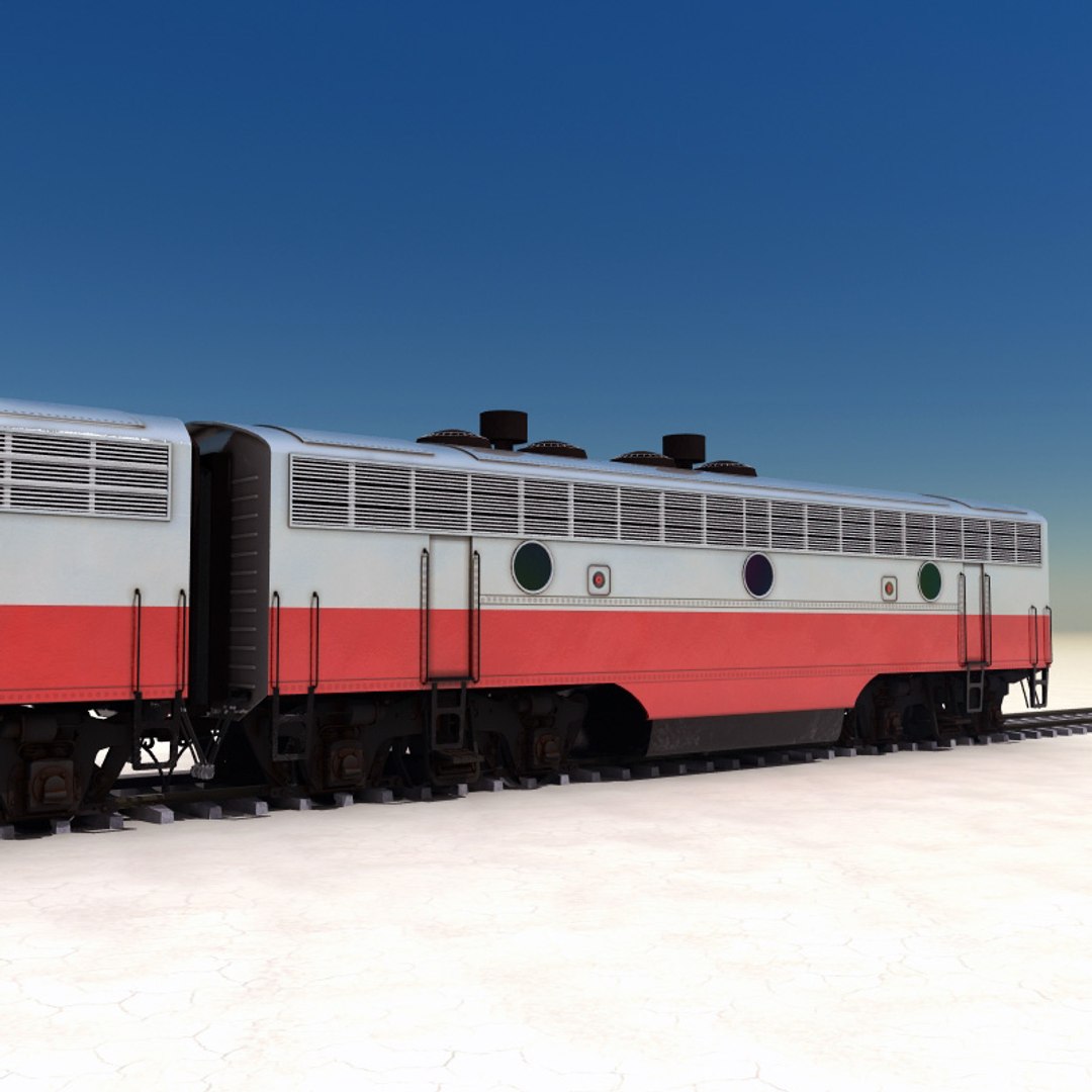 realistic locomotive emd f7 3d model
