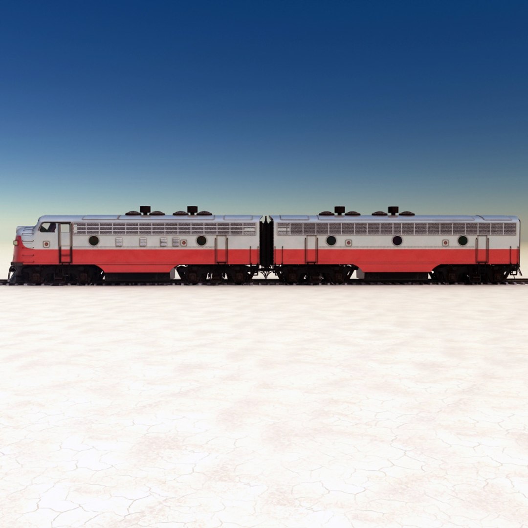 realistic locomotive emd f7 3d model