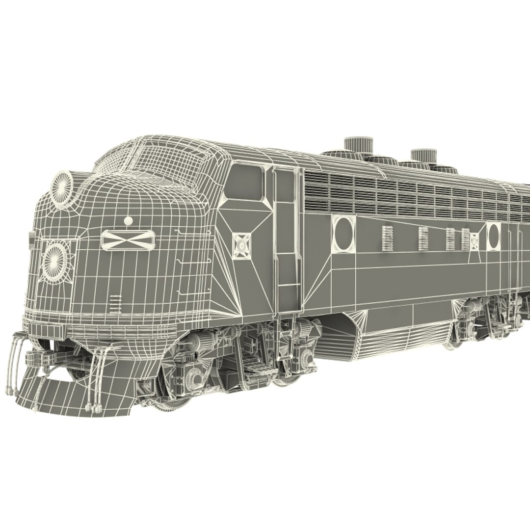 realistic locomotive emd f7 3d model