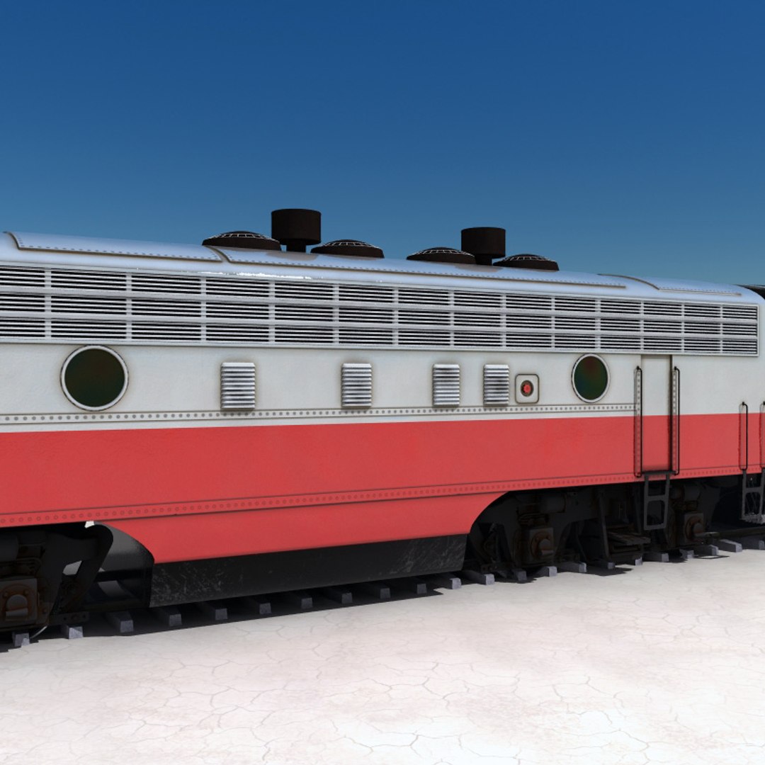 realistic locomotive emd f7 3d model