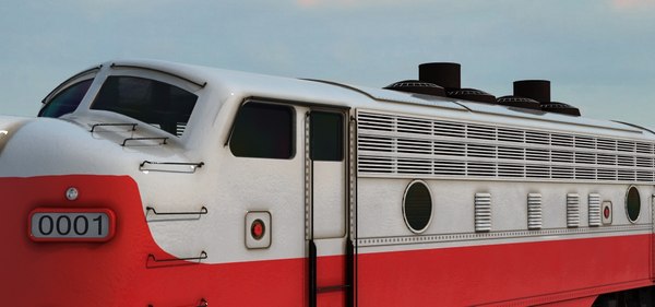realistic locomotive emd f7 3d model