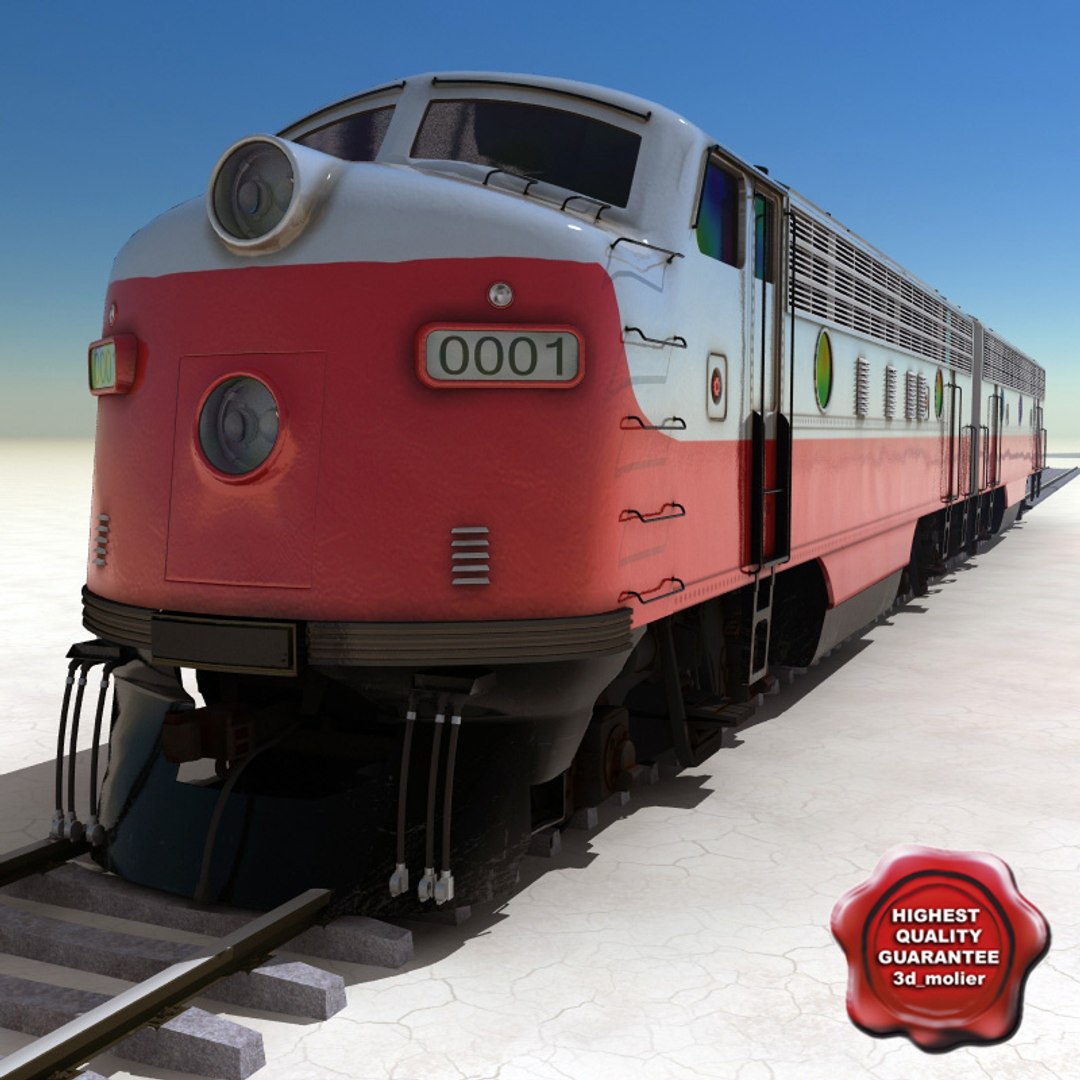 realistic locomotive emd f7 3d model