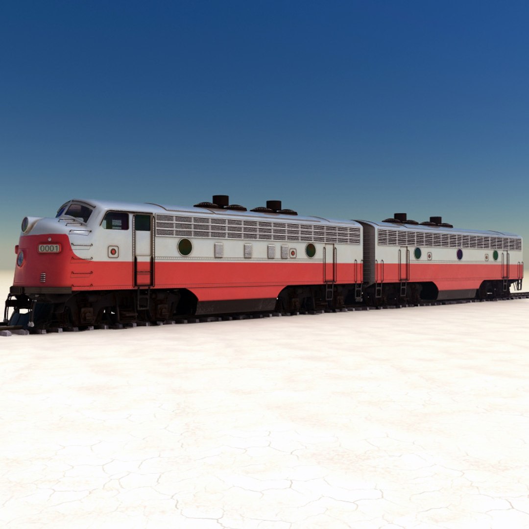 realistic locomotive emd f7 3d model