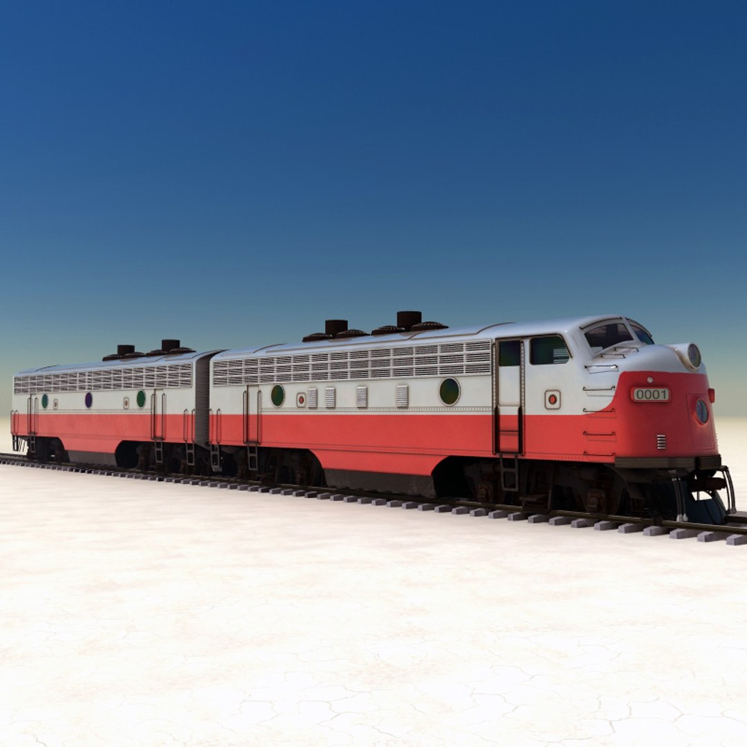 realistic locomotive emd f7 3d model
