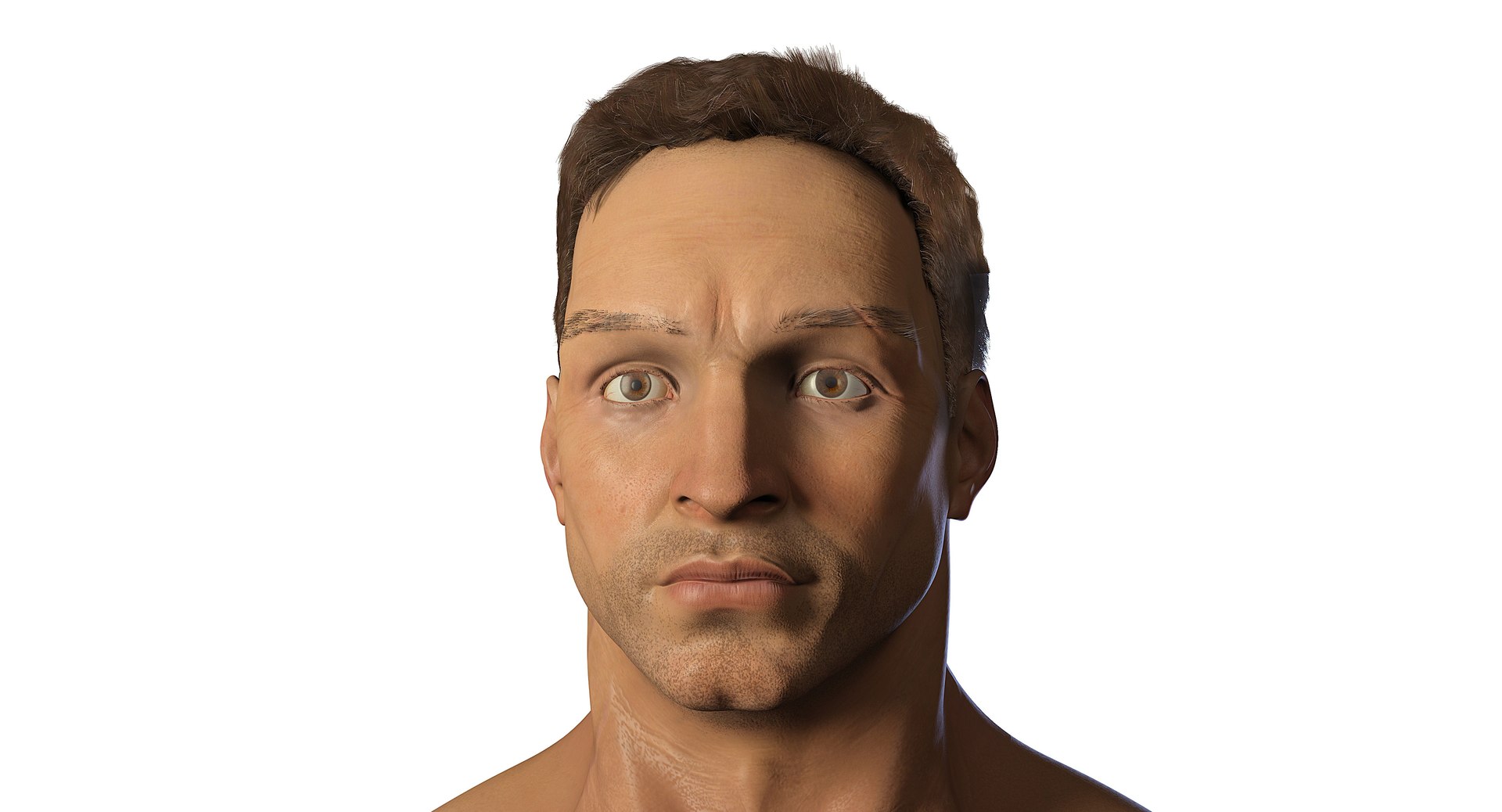 3d model realistic body head male