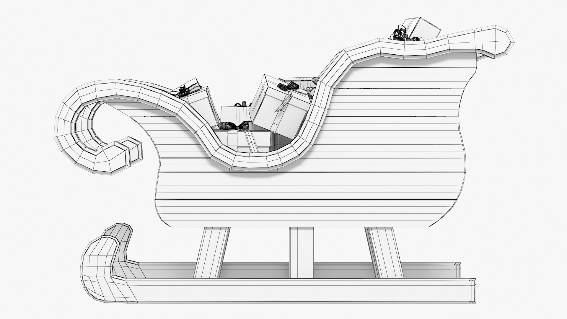 3D Sleigh Model - TurboSquid 1998373