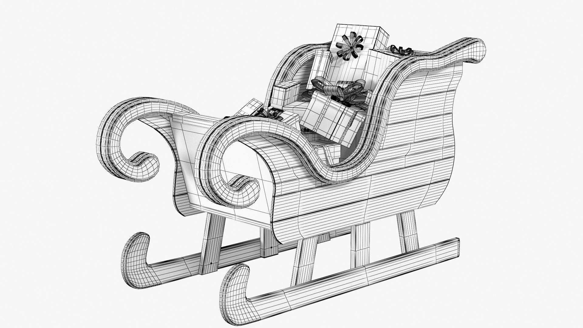 3D Sleigh Model - TurboSquid 1998373