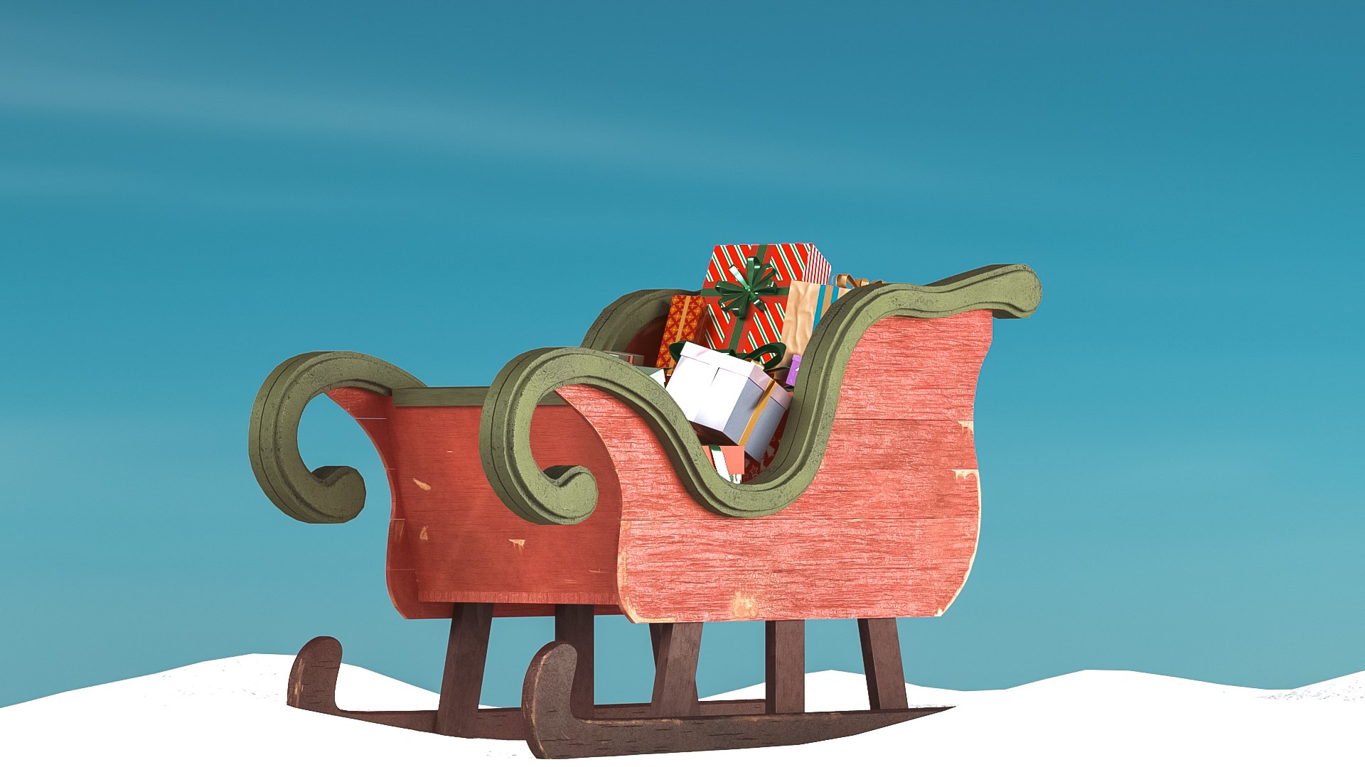 3D Sleigh Model - TurboSquid 1998373
