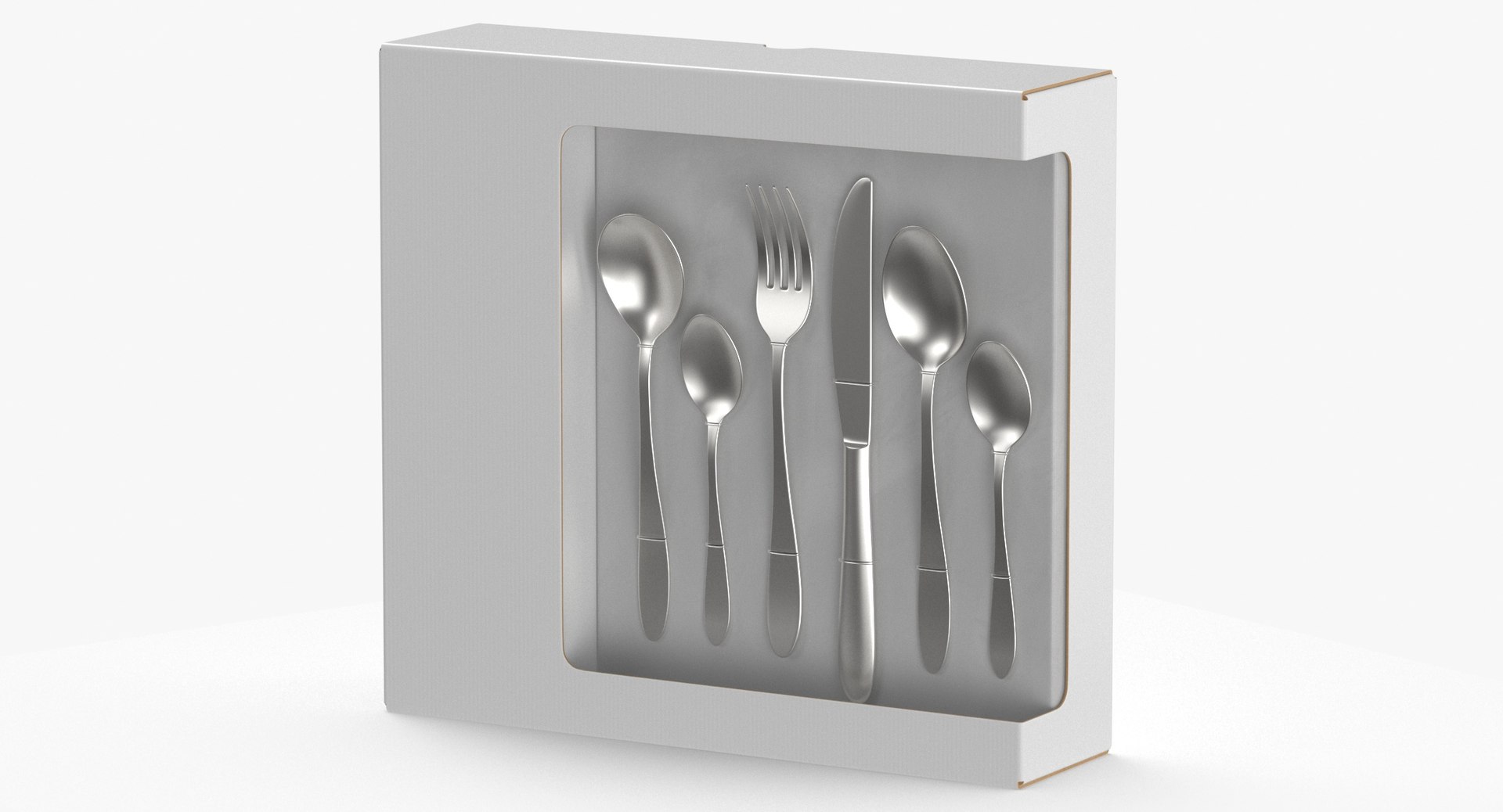 3D Cutlery Boxes Type 01 Silver and Brass Blank or Generic Box ...