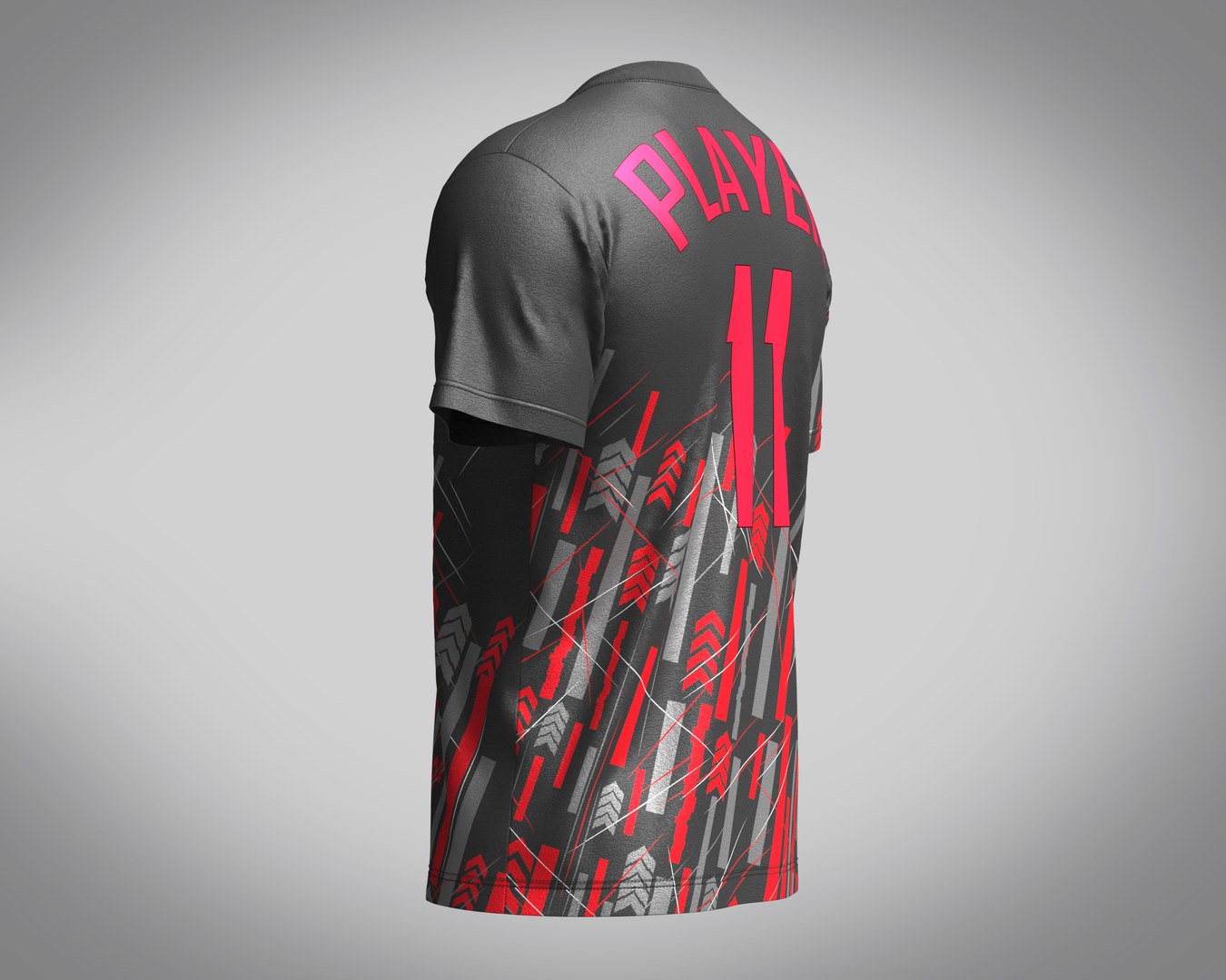 3D Soccer Red Print Jersey Player-11 - TurboSquid 1972354