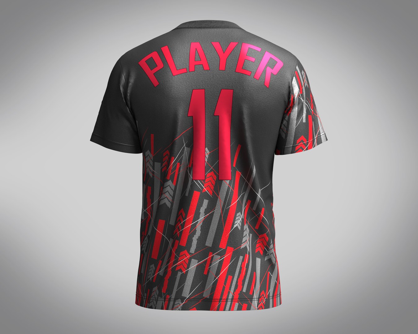3D Soccer Red Print Jersey Player-11 - TurboSquid 1972354