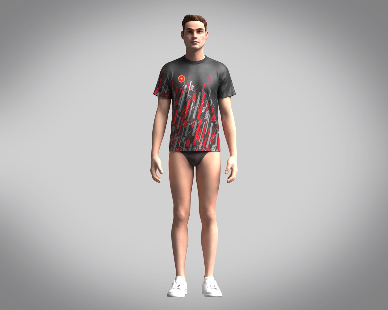 3D Soccer Red Print Jersey Player-11 - TurboSquid 1972354