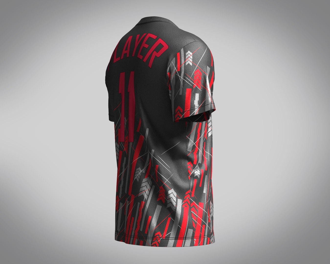 3D Soccer Red Print Jersey Player-11 - TurboSquid 1972354