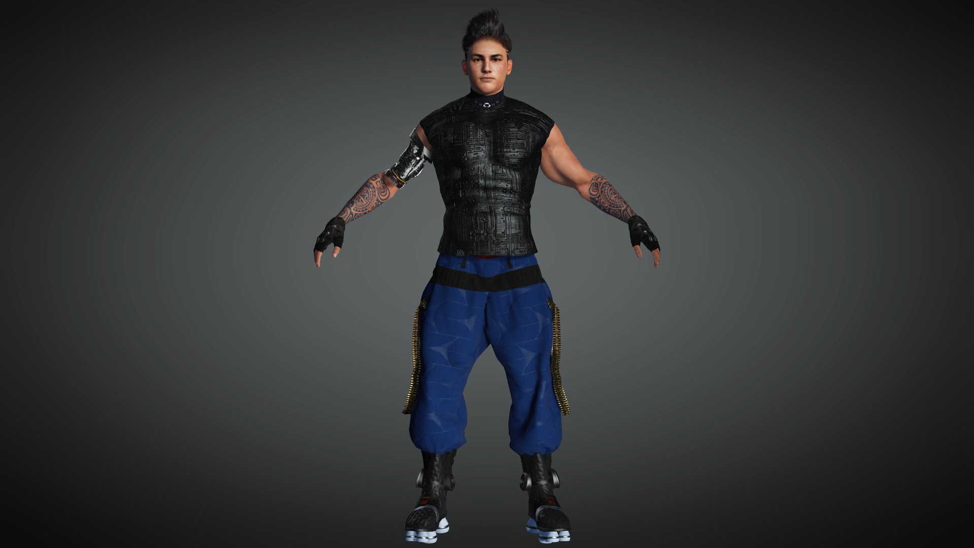 Cyber Punk Male Character 03 Model - TurboSquid 1888984