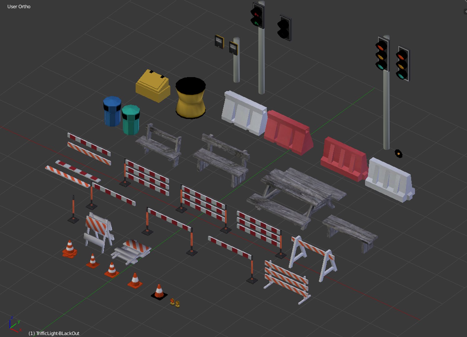 Road objects 3D model - TurboSquid 1243582