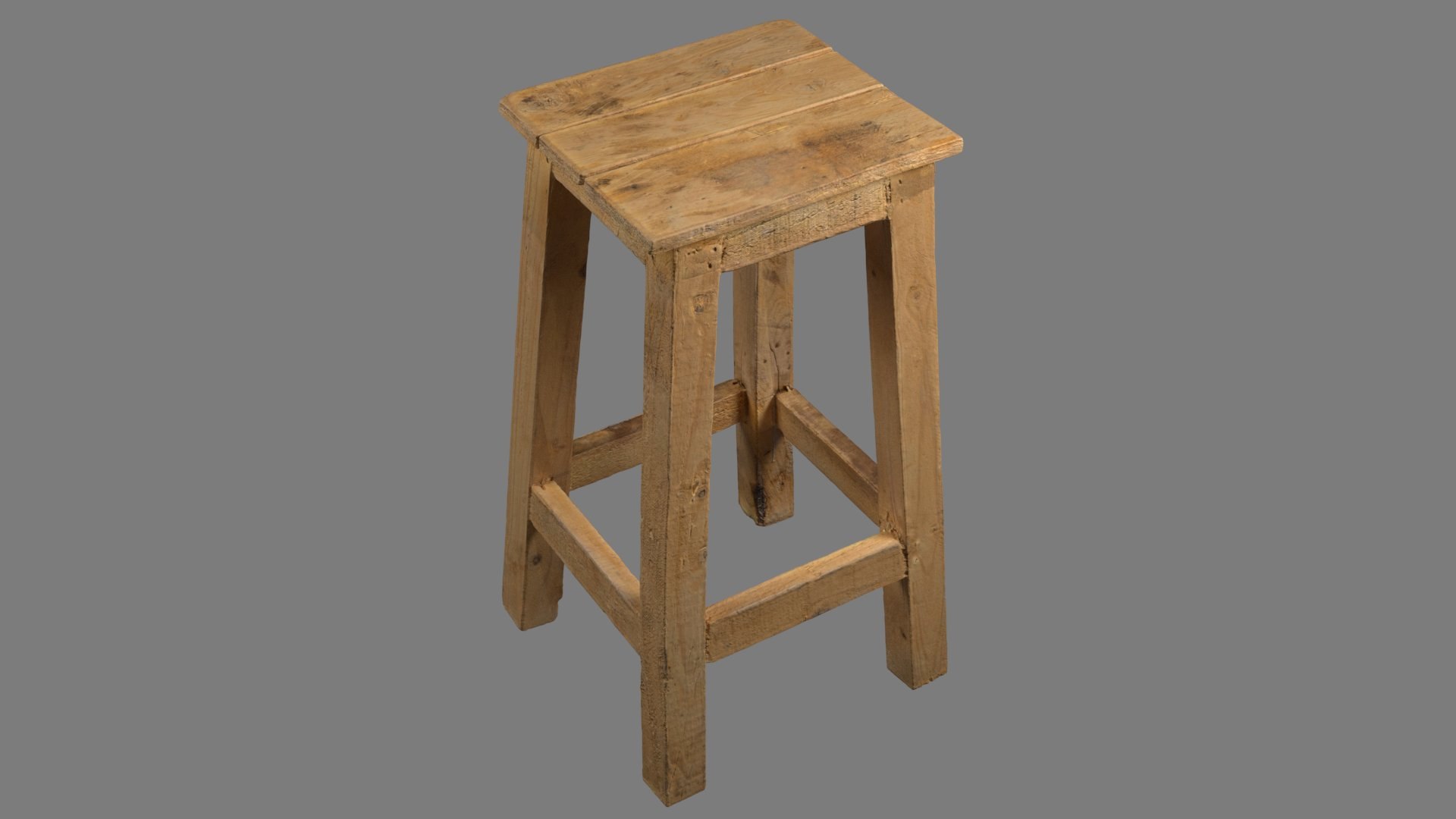 3D Scanned Wooden Stool 3D Model - TurboSquid 1989812