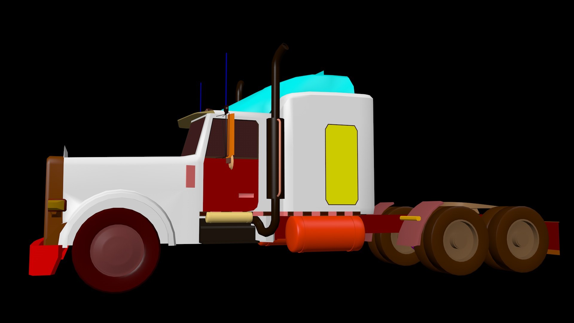 Peterbilt Truck Trailer 1990 3D Model - TurboSquid 2087293
