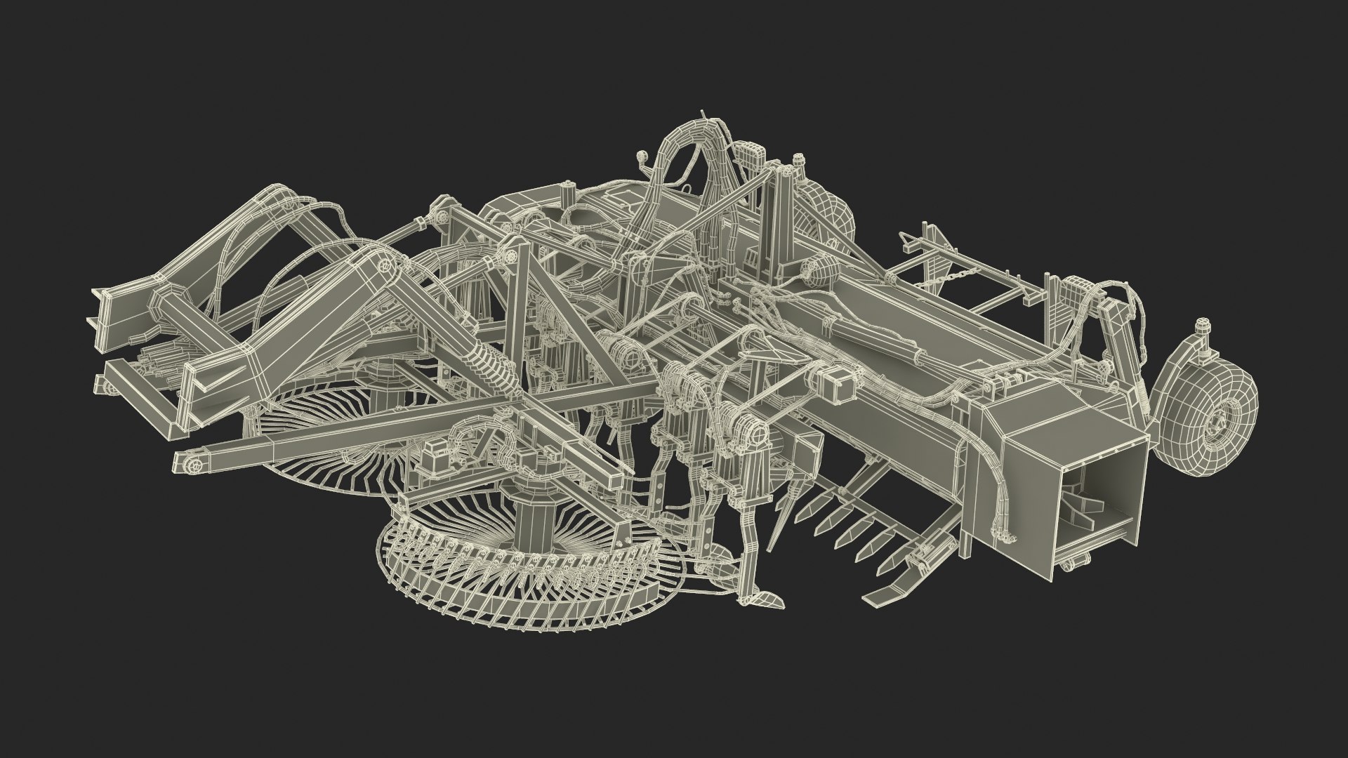Farm Beet Harvester Tool Yellow Rigged Model - TurboSquid 2302716