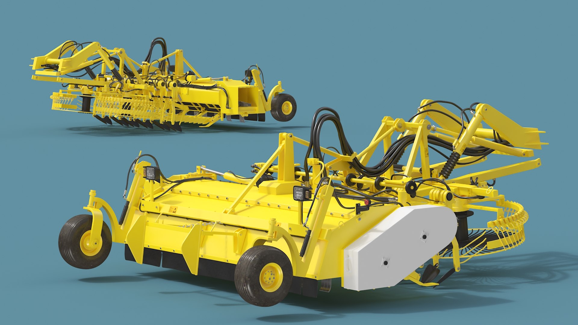 Farm Beet Harvester Tool Yellow Rigged Model - TurboSquid 2302716