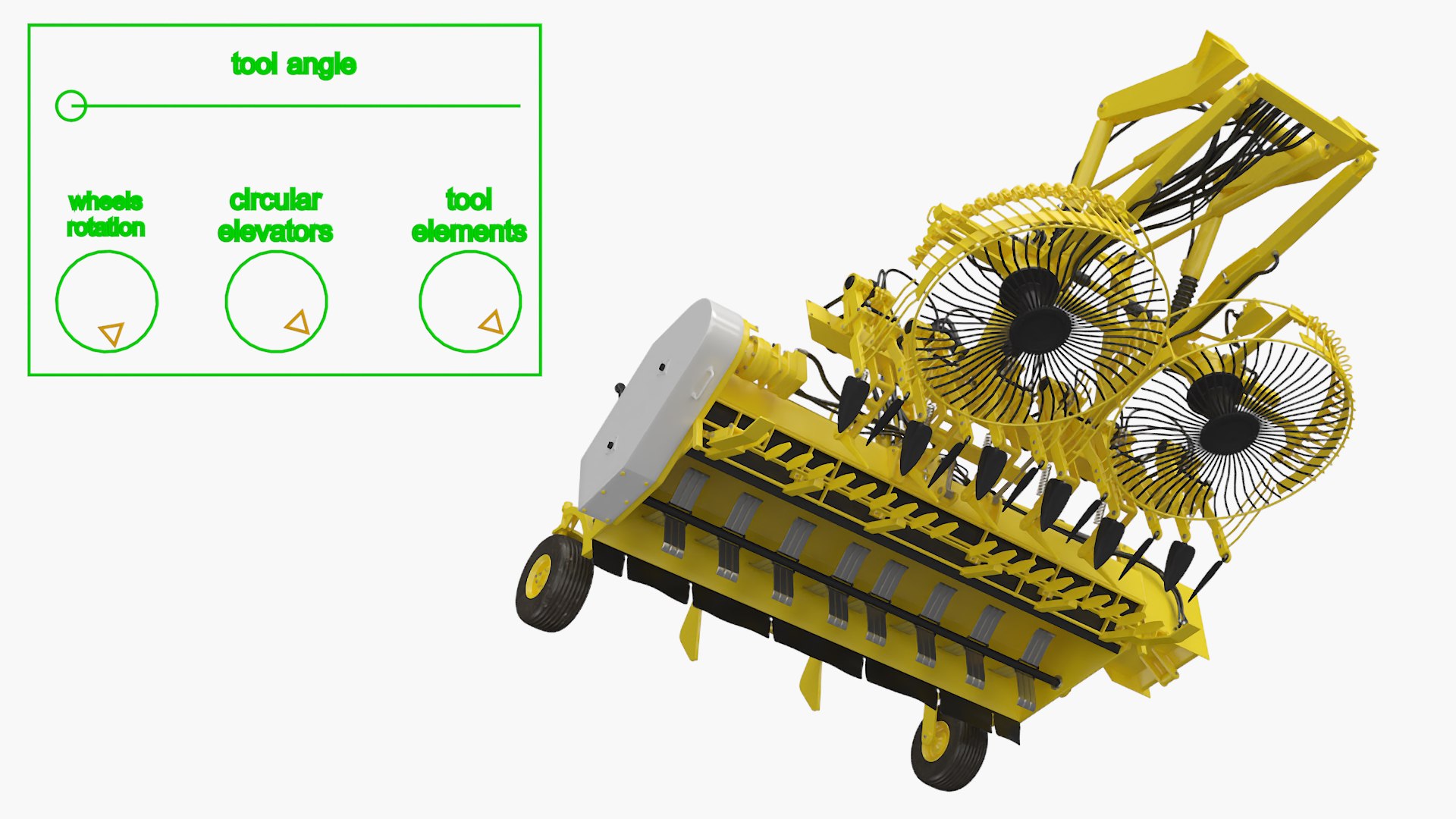 Farm Beet Harvester Tool Yellow Rigged Model - TurboSquid 2302716