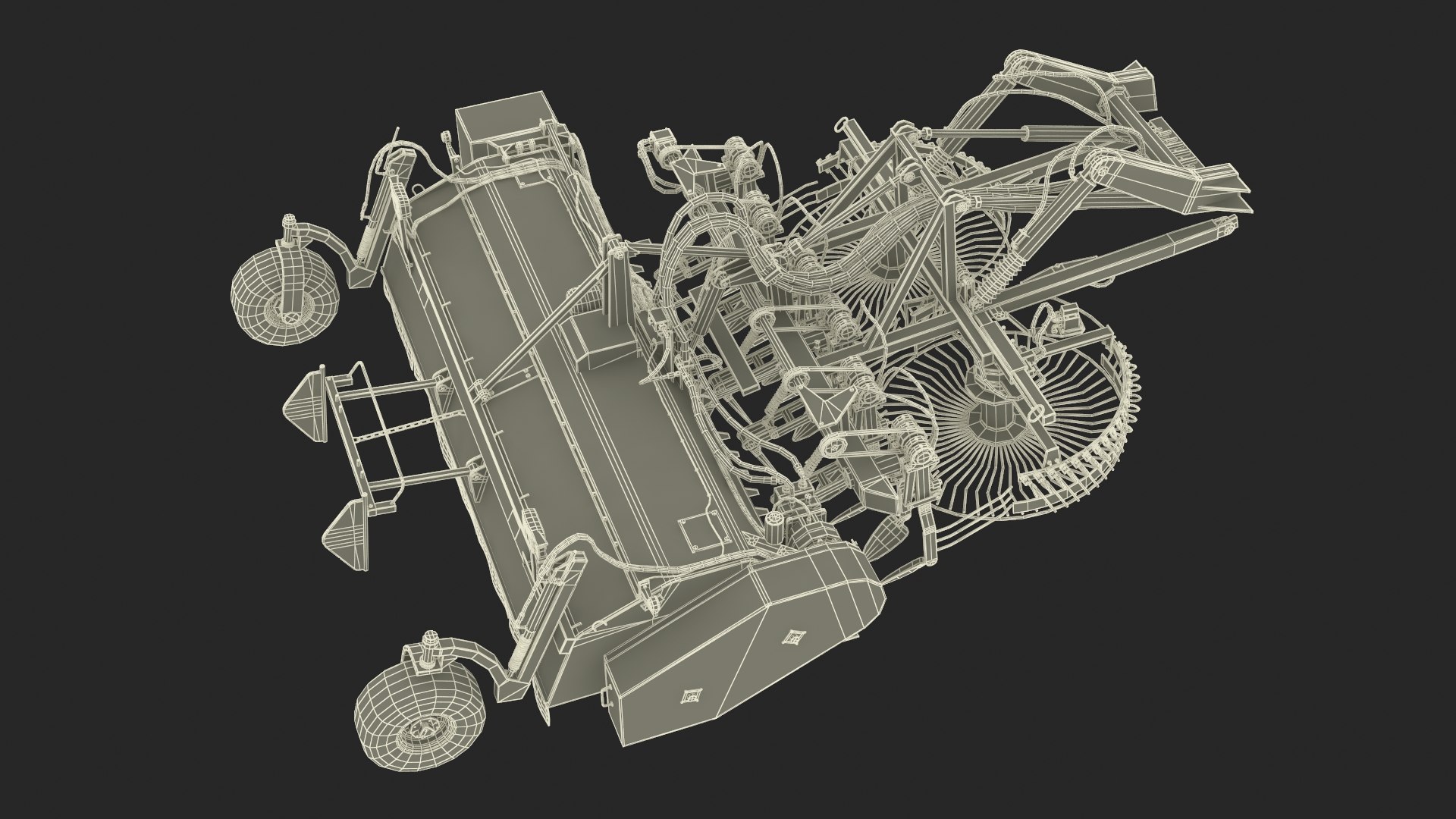 Farm Beet Harvester Tool Yellow Rigged Model - TurboSquid 2302716