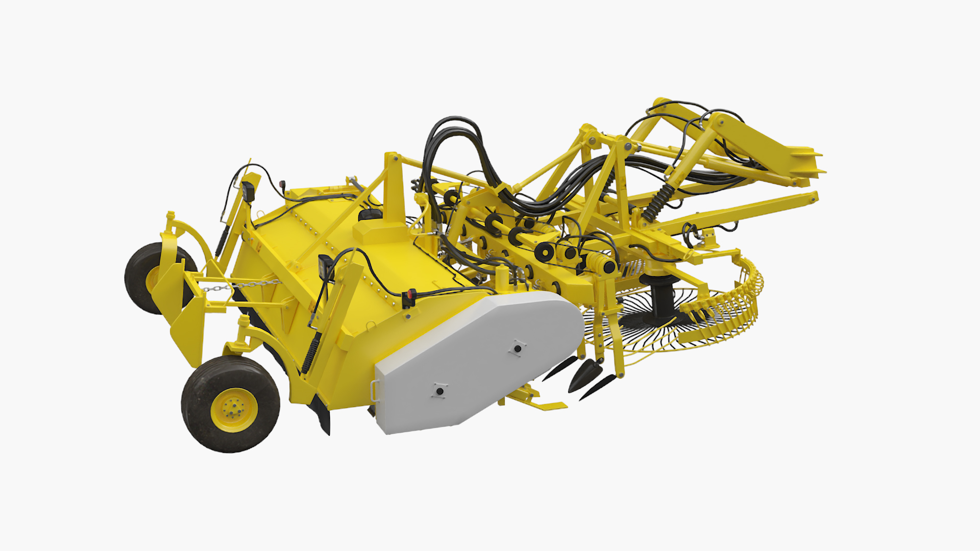 Farm Beet Harvester Tool Yellow Rigged Model - TurboSquid 2302716
