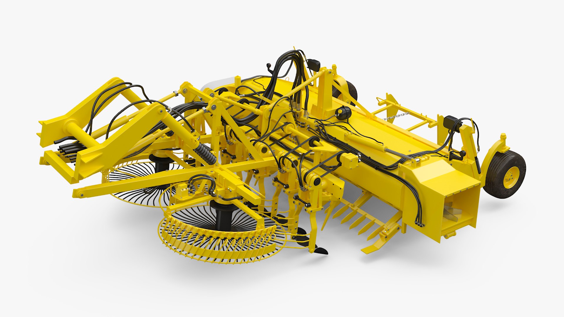 Farm Beet Harvester Tool Yellow Rigged Model - TurboSquid 2302716