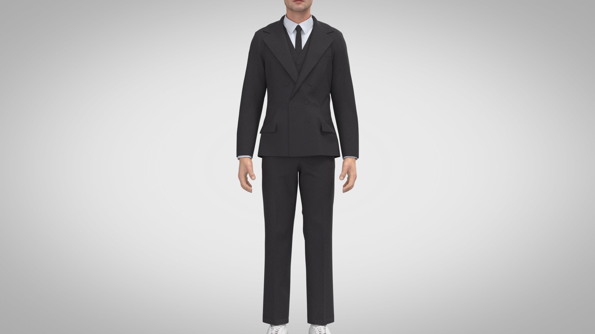 3D Men Suit - Double-breasted - TurboSquid 1910436
